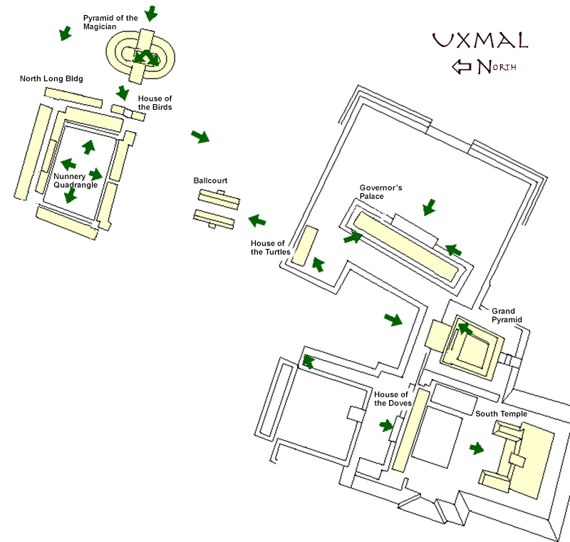 Archaeological Map of the Maya Ruins of Uxmal